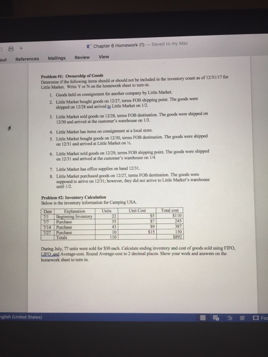 Chapter 6 Homework (1)-Saved to my Mac References | Chegg.com Chapter 6 Homework (1)-Saved to my Mac References | Chegg.com