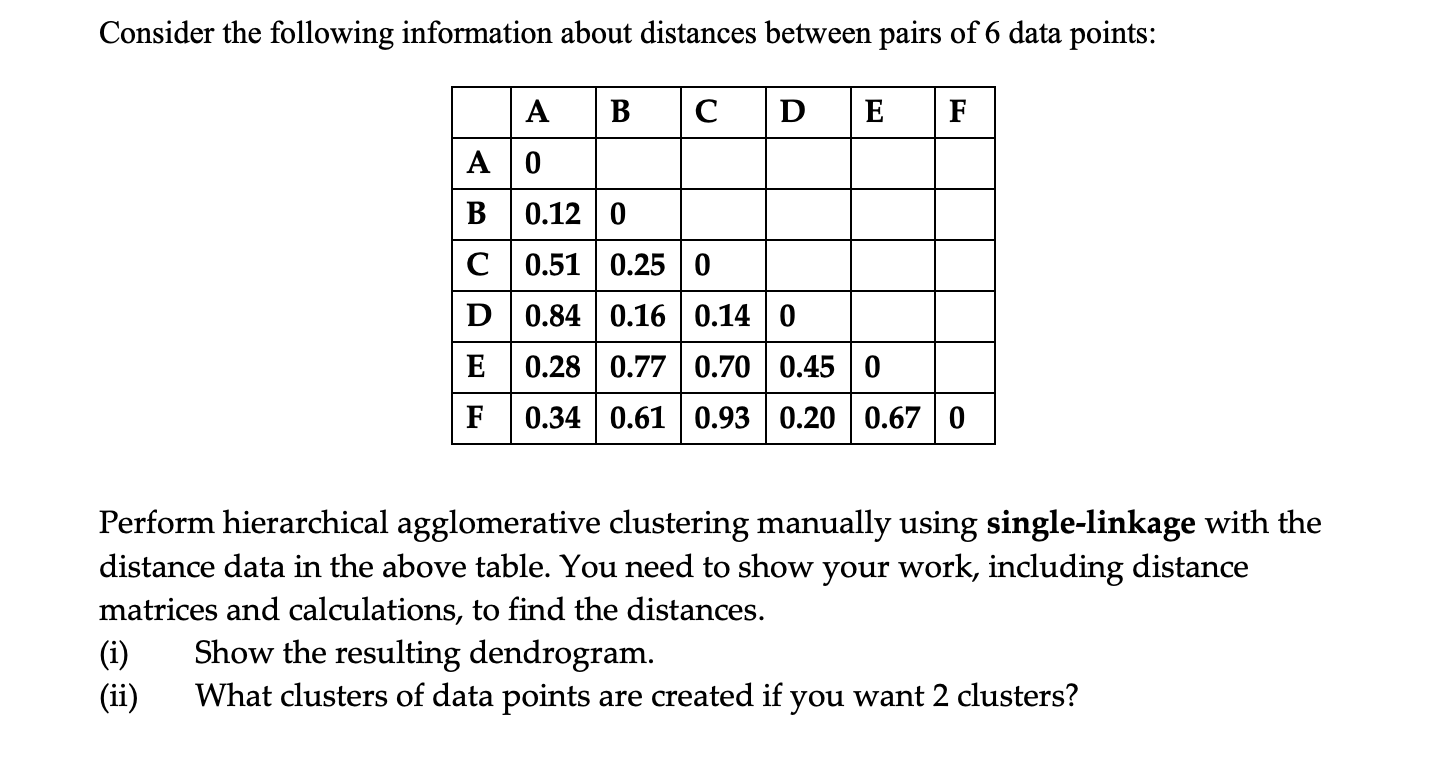 Solved Consider the following information about distances | Chegg.com