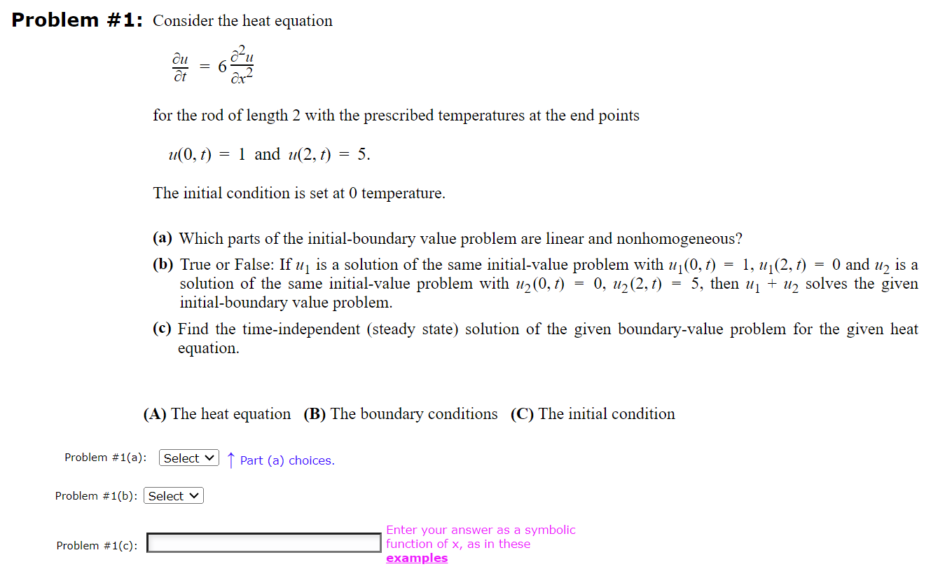 Solved part a options: the heat equation, the boundary | Chegg.com