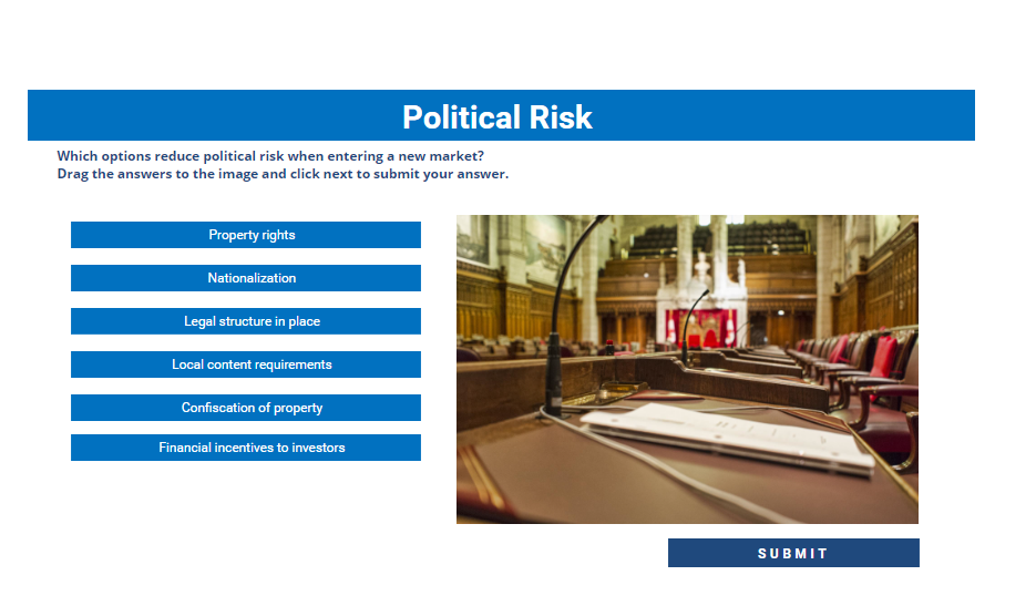Solved Political Risk Which options reduce political risk | Chegg.com