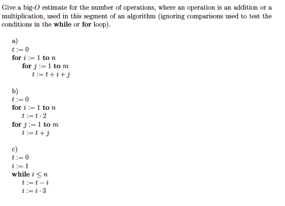 Solved Give a big-O estimate for the number of operations, | Chegg.com