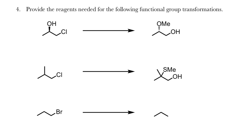 Solved Provide the reagents needed for the following | Chegg.com