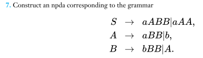 Solved 7. Construct an npda corresponding to the grammar | Chegg.com