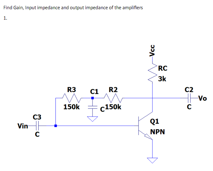Find Gain, Input impedance and output impedance of | Chegg.com