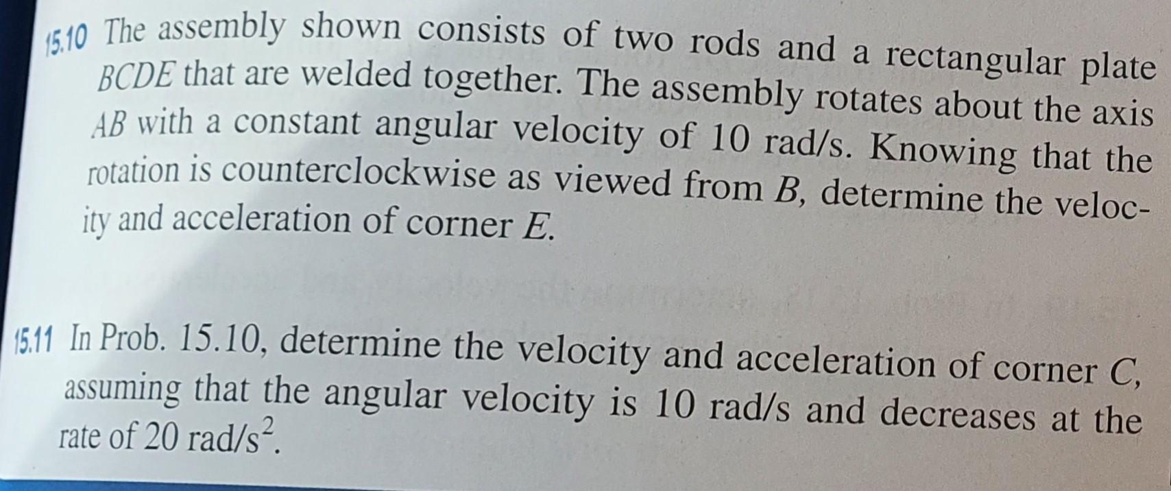 Solved 15.10 The assembly shown consists of two rods and a | Chegg.com