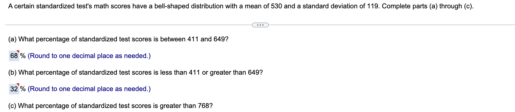 Solved A certain standardized test's math scores have a | Chegg.com