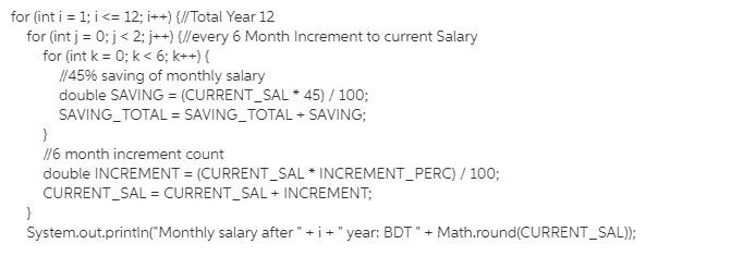 Solved for (int i = 1; i