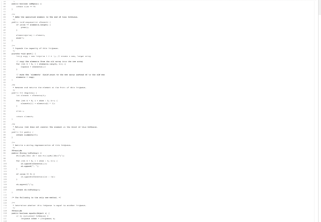 Solved - public IntQueue0 - public IntQueue(int | Chegg.com