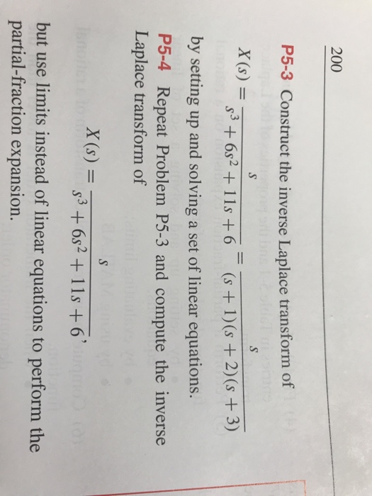 Solved 200 P5-3 Construct the inverse Laplace transform of | Chegg.com Solved 200 P5-3 Construct the inverse Laplace transform of | Chegg.com