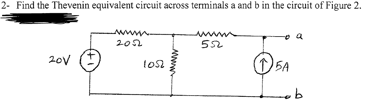 Solved 2- Find the Thevenin equivalent circuit across | Chegg.com