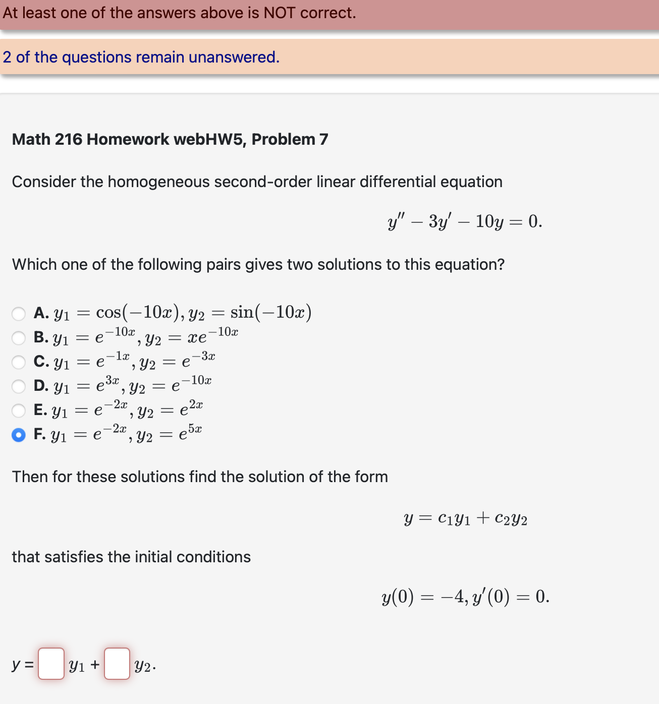 Solved Consider the homogeneous second-order linear | Chegg.com