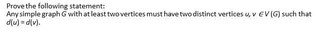 Solved Prove the following statement: Any simple graph G | Chegg.com