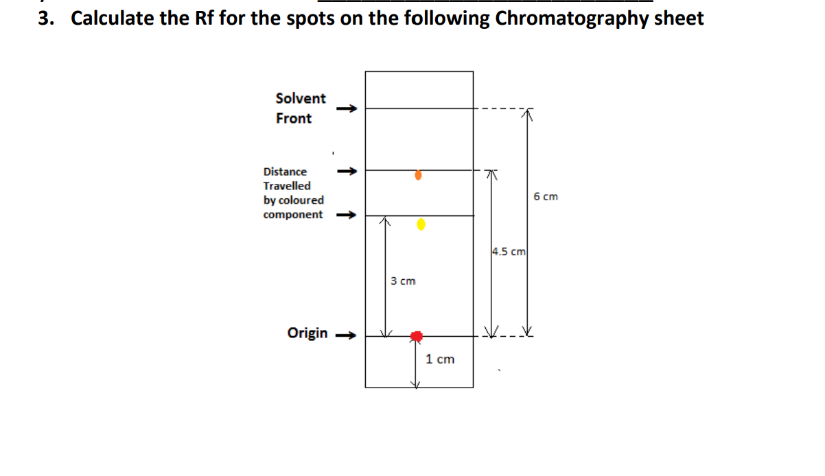 Solved 3. Calculate the Rf for the spots on the following | Chegg.com
