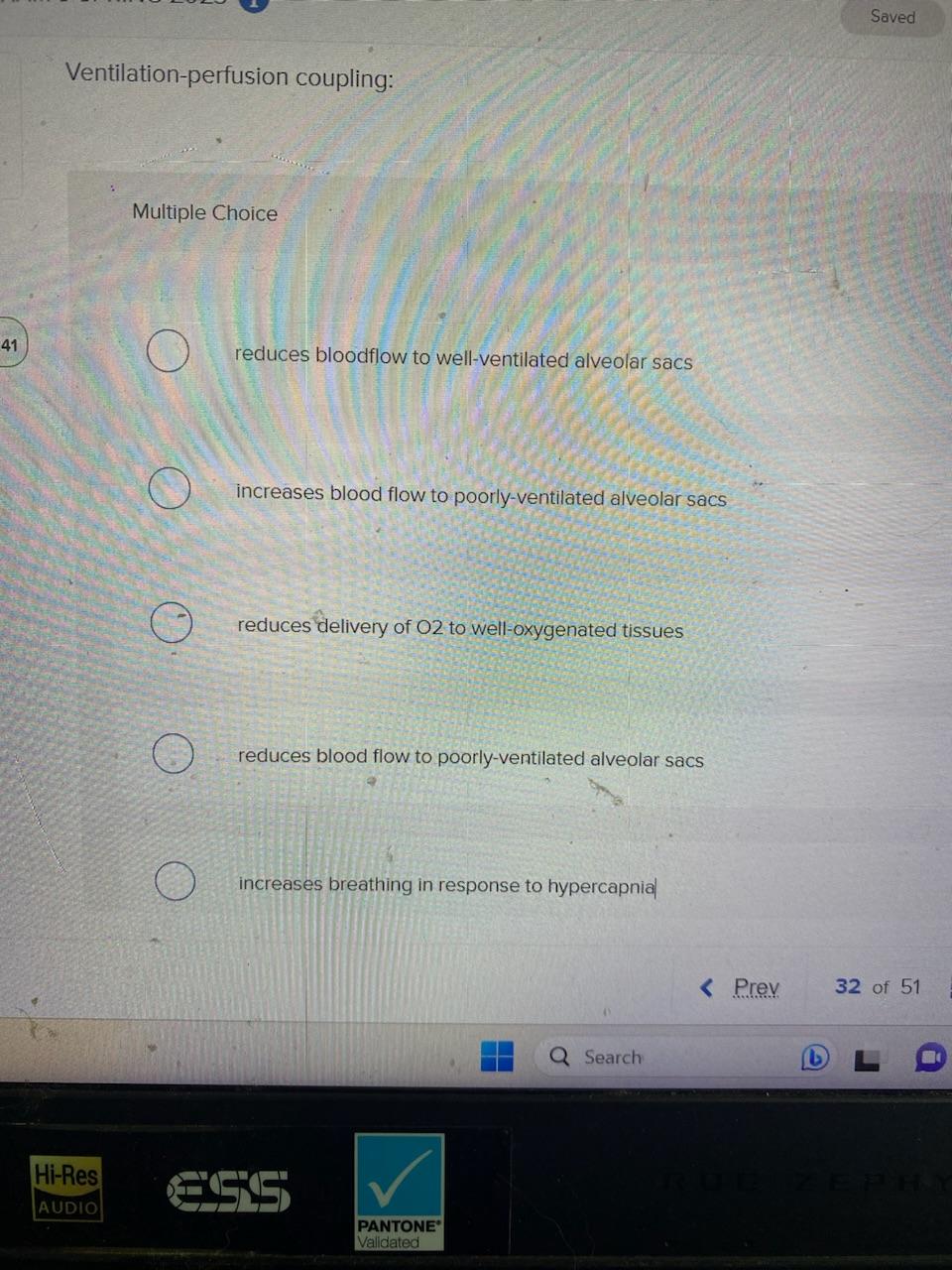 Solved Ventilation-perfusion coupling: Multiple Choice | Chegg.com