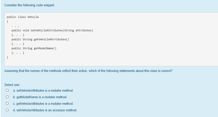 Solved Following Statements Classes Correct Select One O Programmers Work Object Class Must