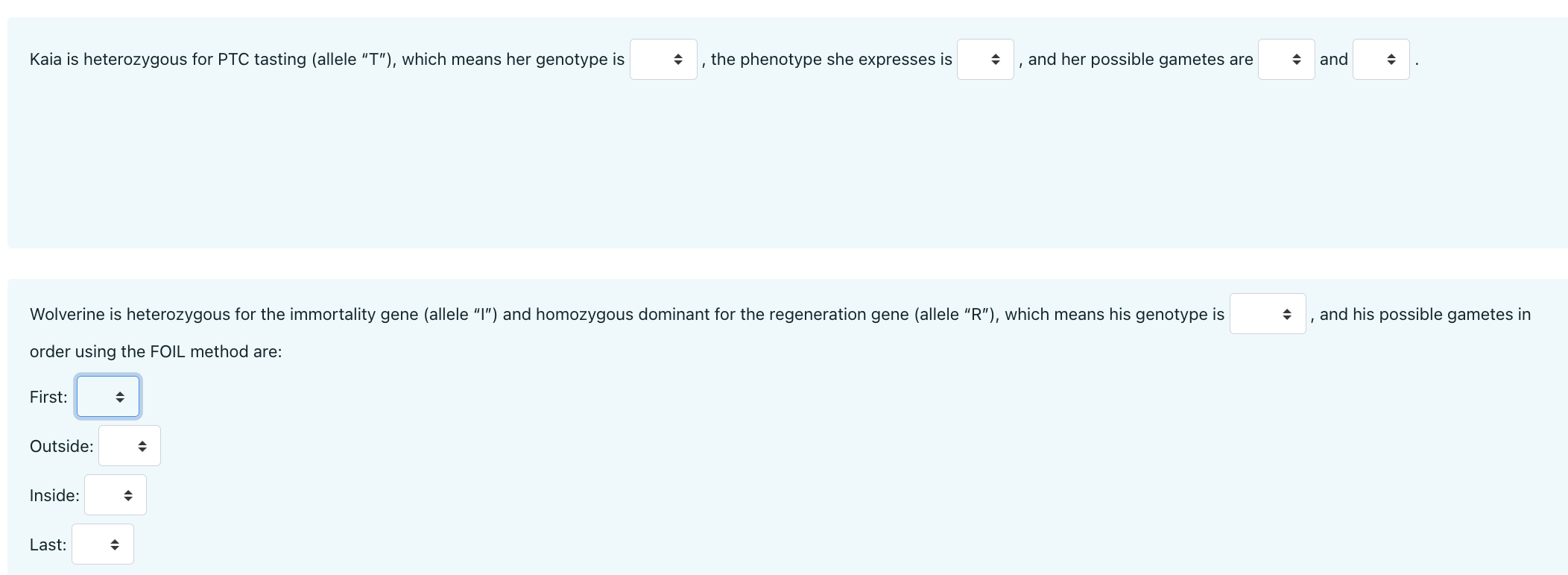Solved Kaia is heterozygous for PTC tasting (allele "T"), | Chegg.com