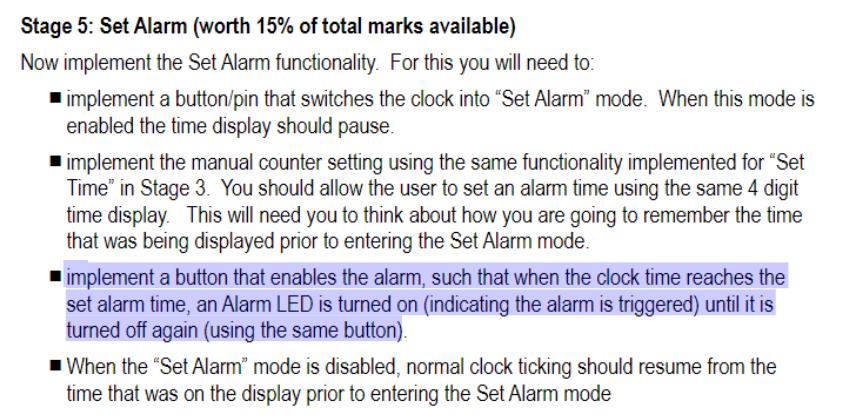 Solved Im designing an alarm clock and im stucking at point | Chegg.com