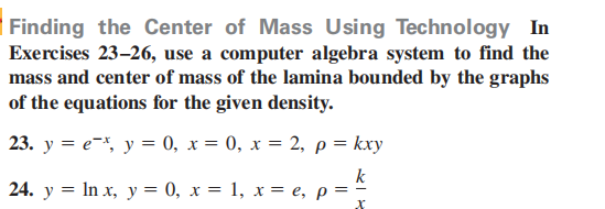 Solved Finding the Center of Mass Using Technology In | Chegg.com