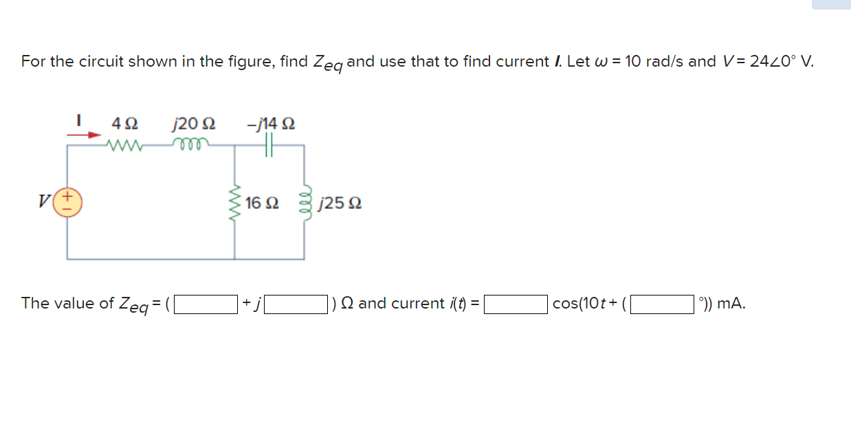 Solved In the given circuit, find i↺(t) when ω=2rad/s. The | Chegg.com