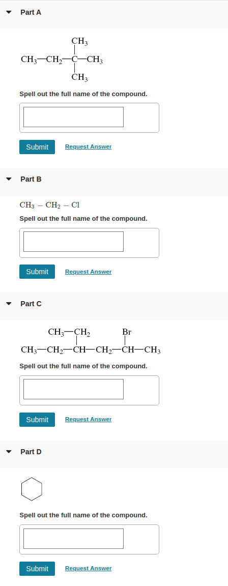 Solved Part A CH, CH3CH2-C-CH: CH3 Spell out the full name | Chegg.com