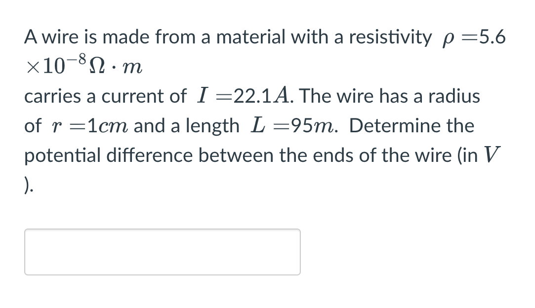 Solved A wire is made from a material with a resistivity | Chegg.com
