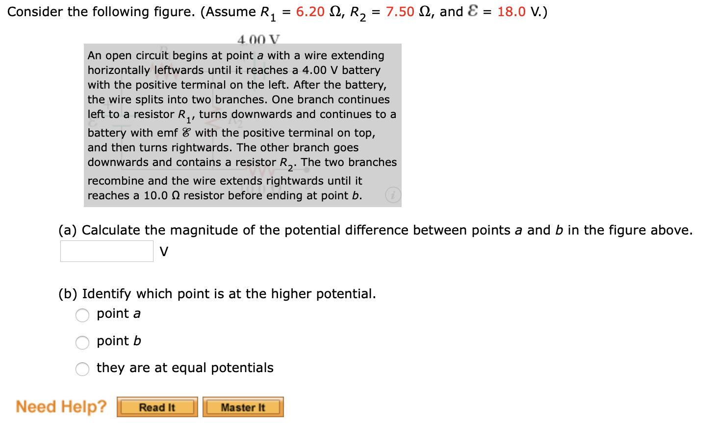 Solved Consider the following figure. (Assume R1 = 6.20 12, | Chegg.com