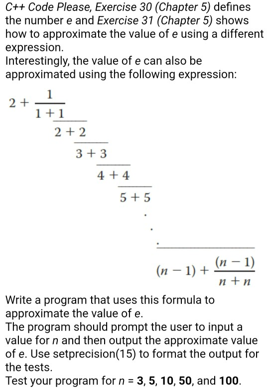 Solved C Code Please Exercise 30 Chapter 5 Defines The 