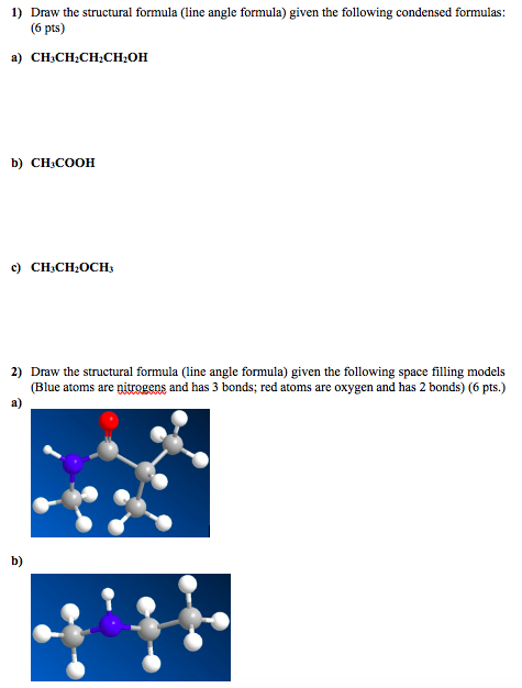 Solved 1) Draw the structural formula (line angle formula) | Chegg.com