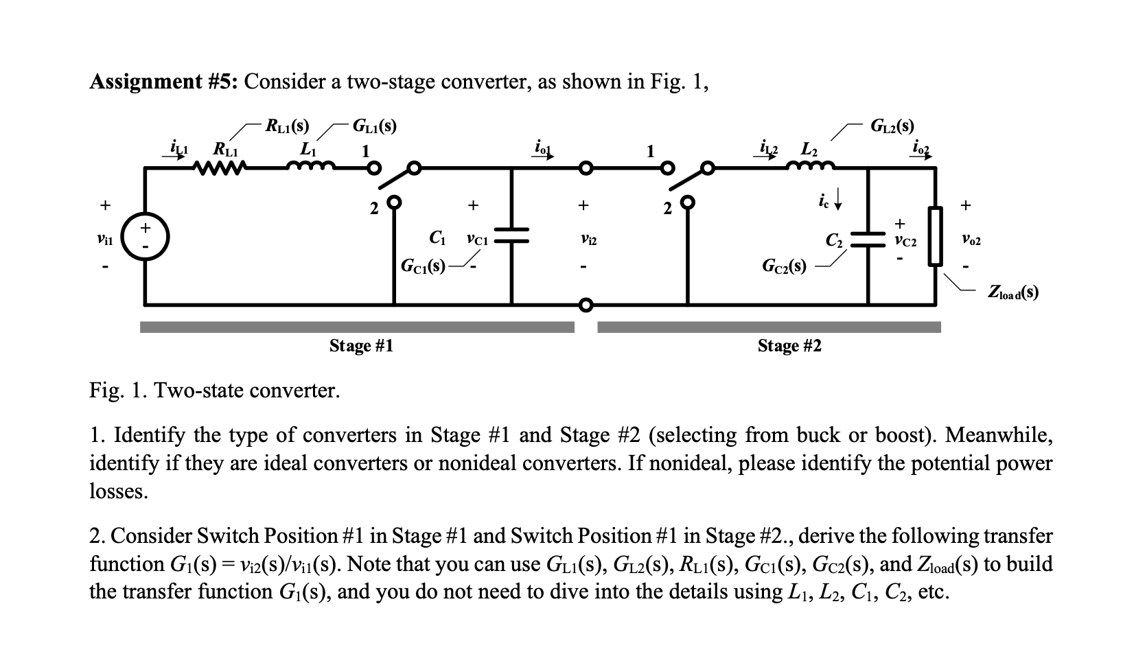 Solved Assignment #5: Consider a two-stage converter, as | Chegg.com