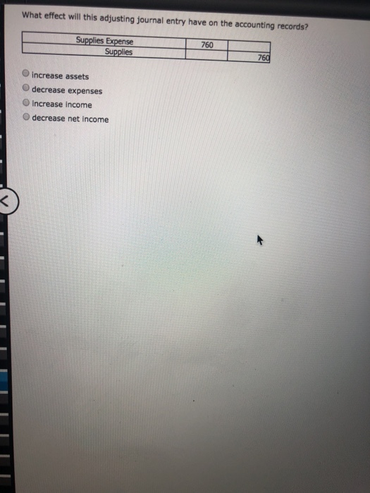 Solved What effect will this adjusting journal entry have on | Chegg.com