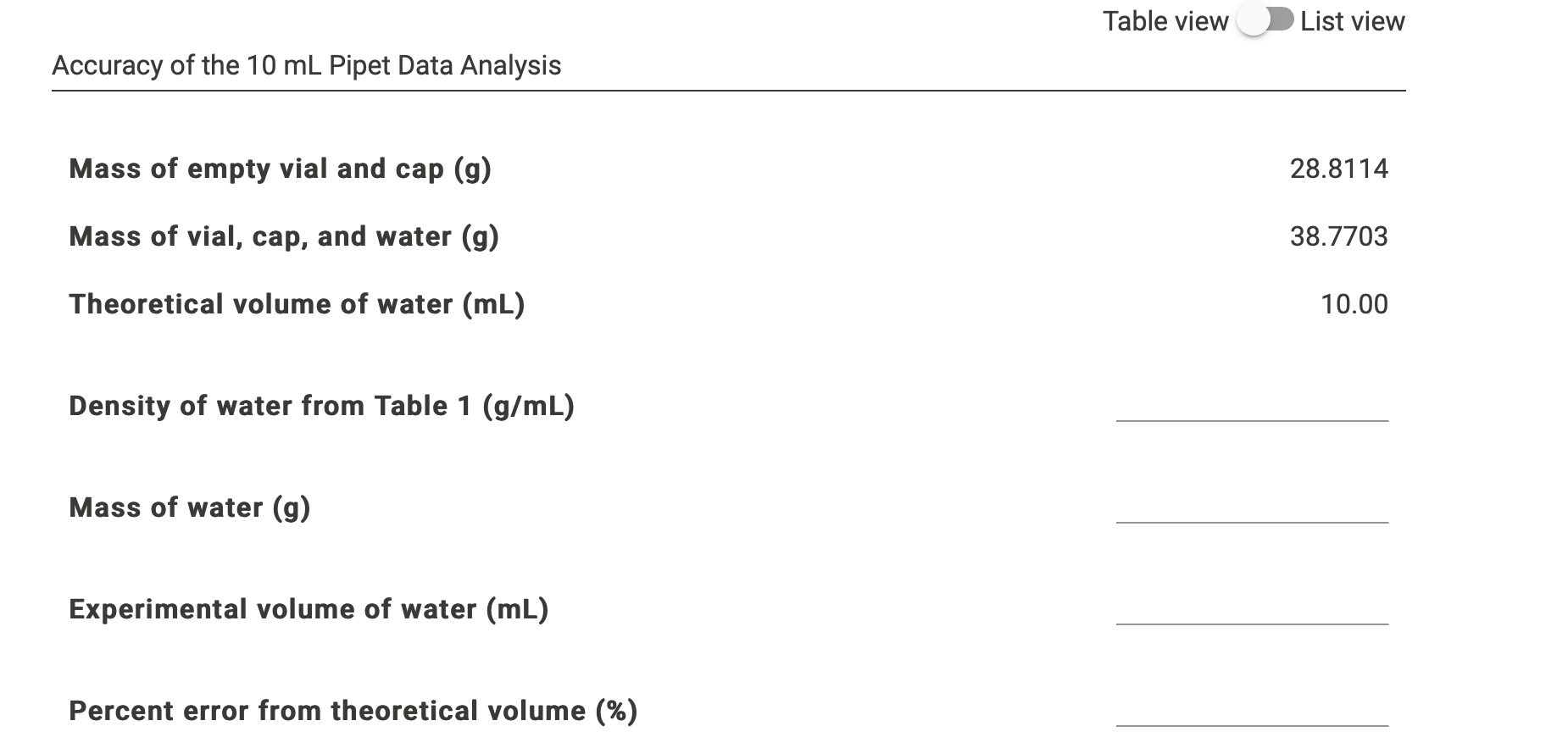 Solved (11pts) Part 5 Data Analysis - 10 ml Pipet (1pts) | Chegg.com