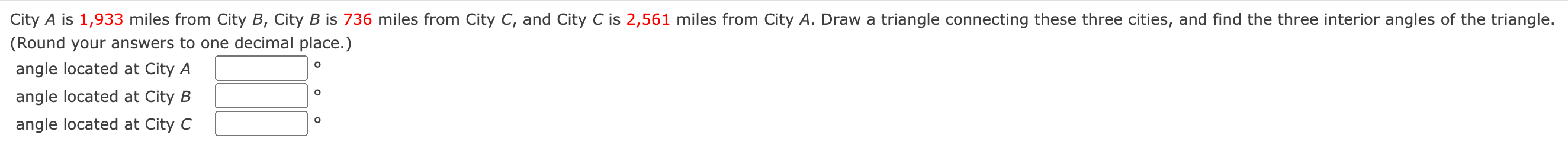 Solved (Round your answers to one decimal place.) angle | Chegg.com