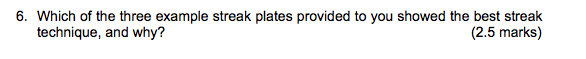 Solved 6. Which of the three example streak plates provided | Chegg.com