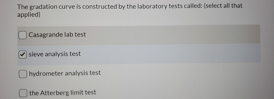 Solved The gradation curve is constructed by the laboratory | Chegg.com
