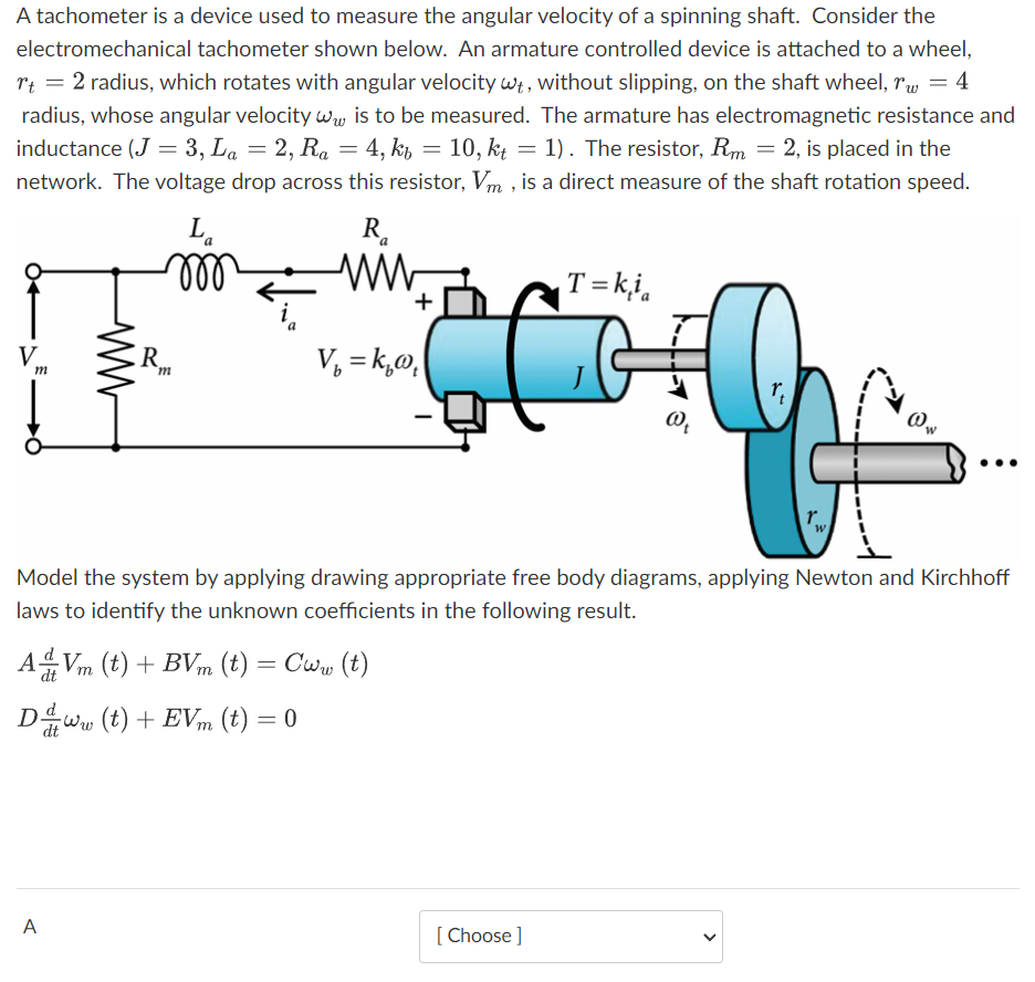 Solved A tachometer is a device used to measure the angular | Chegg.com