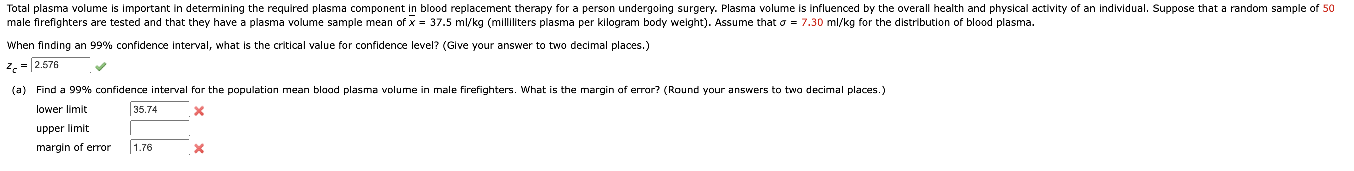 Solved lower limit upper limit margin of error lower limit | Chegg.com