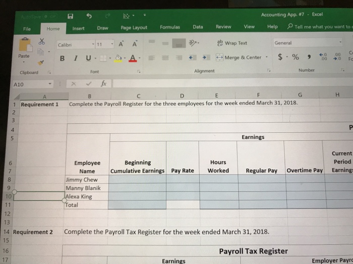 Solved Insert Draw Page Layout Formulas Data Review View 