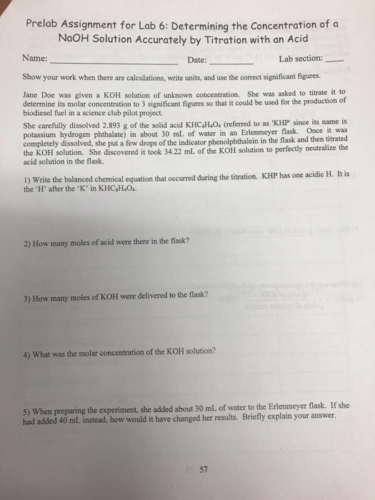 Solved Prelab Assignment for Lab 6: Determining the | Chegg.com