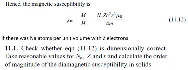Solved Hence, the magnetic susceptibility is (11.12) If | Chegg.com