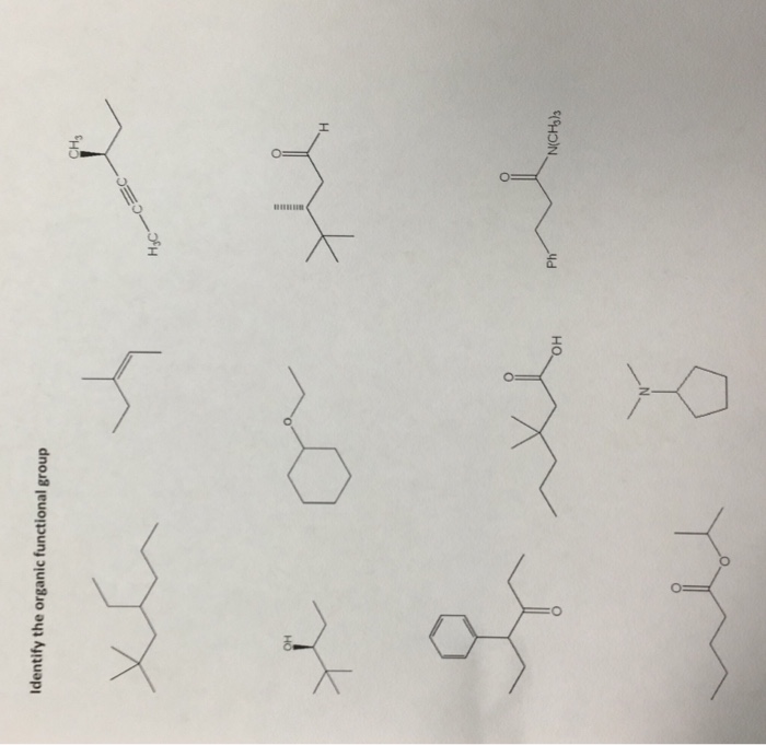 Solved Identify the organic functional group CH H,C Ph | Chegg.com