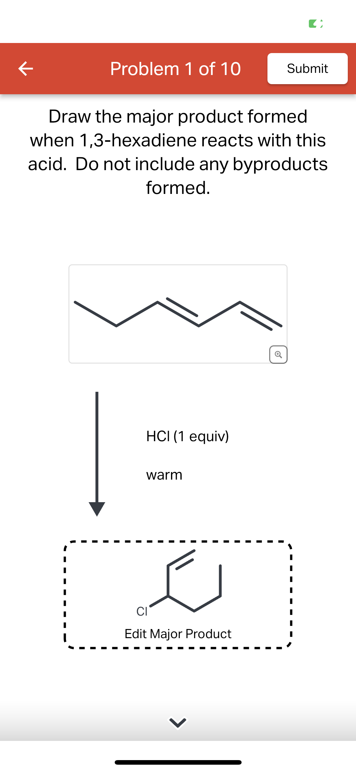 Solved Draw the major product formedwhen 1,3-hexadiene | Chegg.com