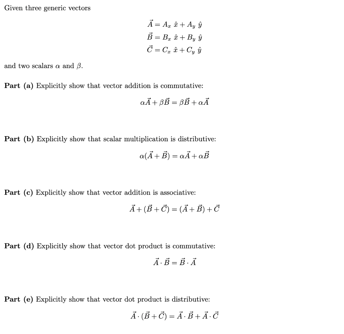 Given three generic vectors | Chegg.com