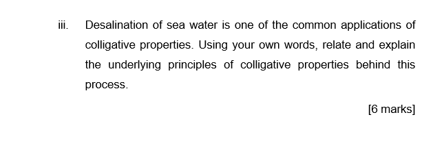 Solved 1. a. The colligative properties of solutions depend | Chegg.com