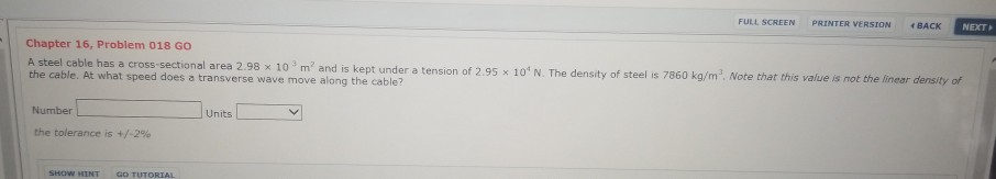 Solved FULL SCREEN PRINTER VERSION BACK NEXT Chapter 16, | Chegg.com