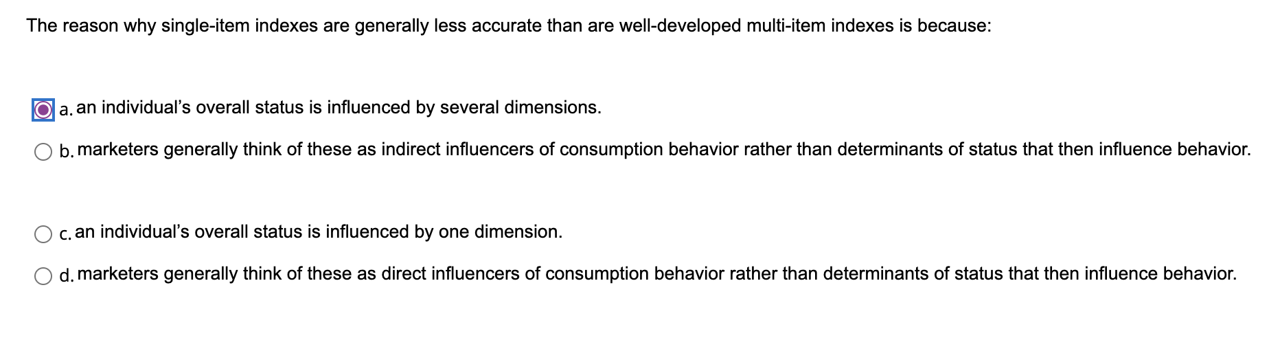 Solved The reason why single-item indexes are generally less | Chegg.com
