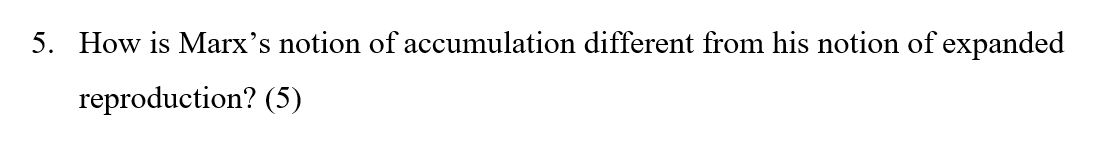 Solved 5. How is Marx's notion of accumulation different | Chegg.com