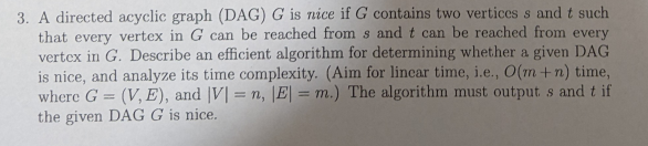 Solved A directed acyclic. graph (DAG) G is nice if G | Chegg.com