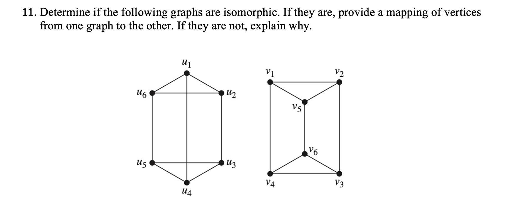 Solved 11. Determine if the following graphs are isomorphic. | Chegg.com
