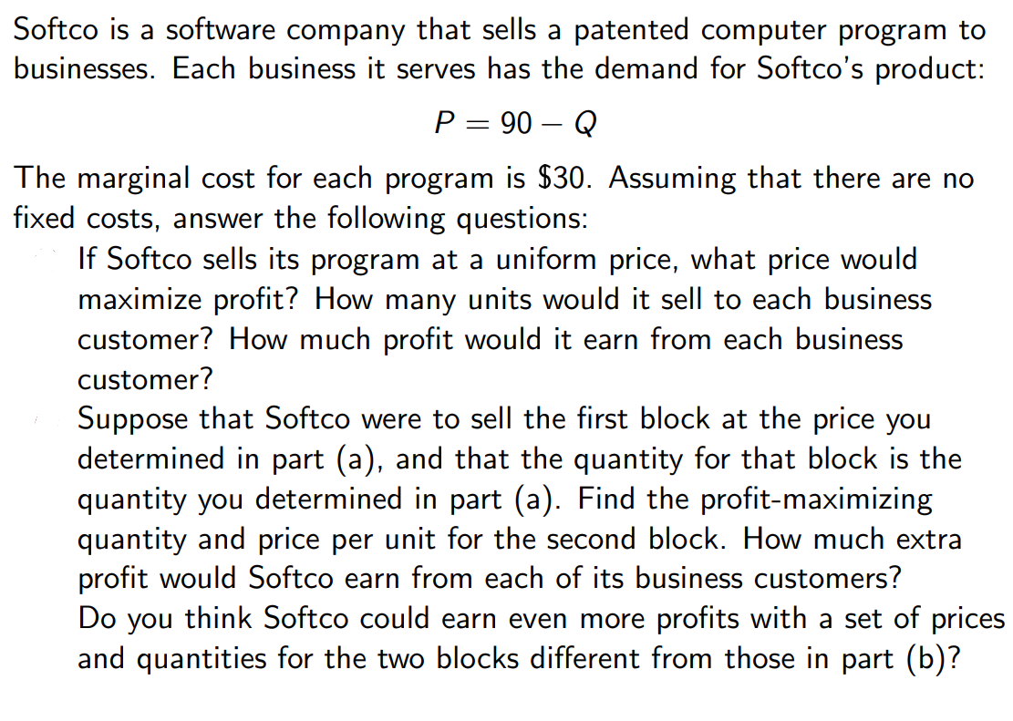 Solved Softco is a software company that sells a patented | Chegg.com