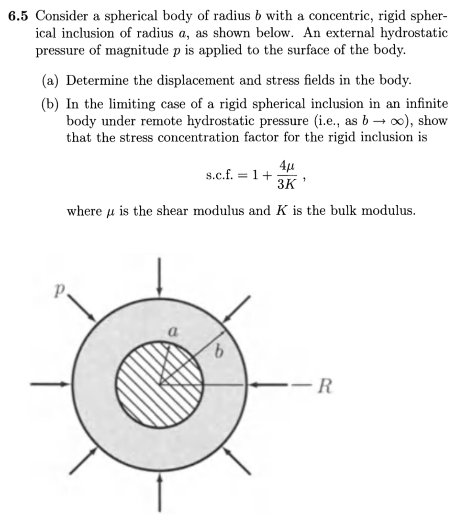 Solved 6.5 Consider a spherical body of radius b with a | Chegg.com